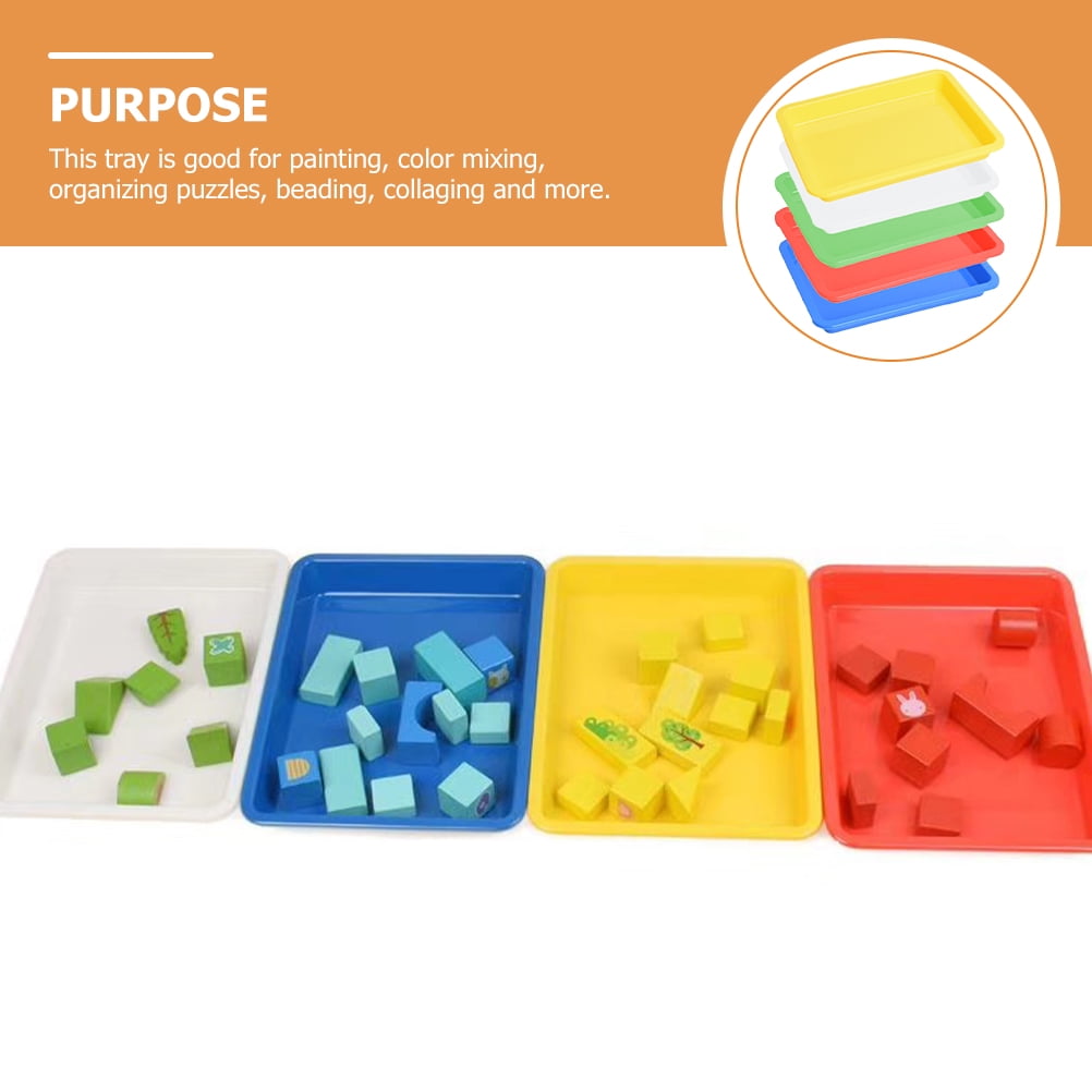 Frcolor 5pcs Plastic Tray Art and Craft Tray Activity Tray Serving Tray ...