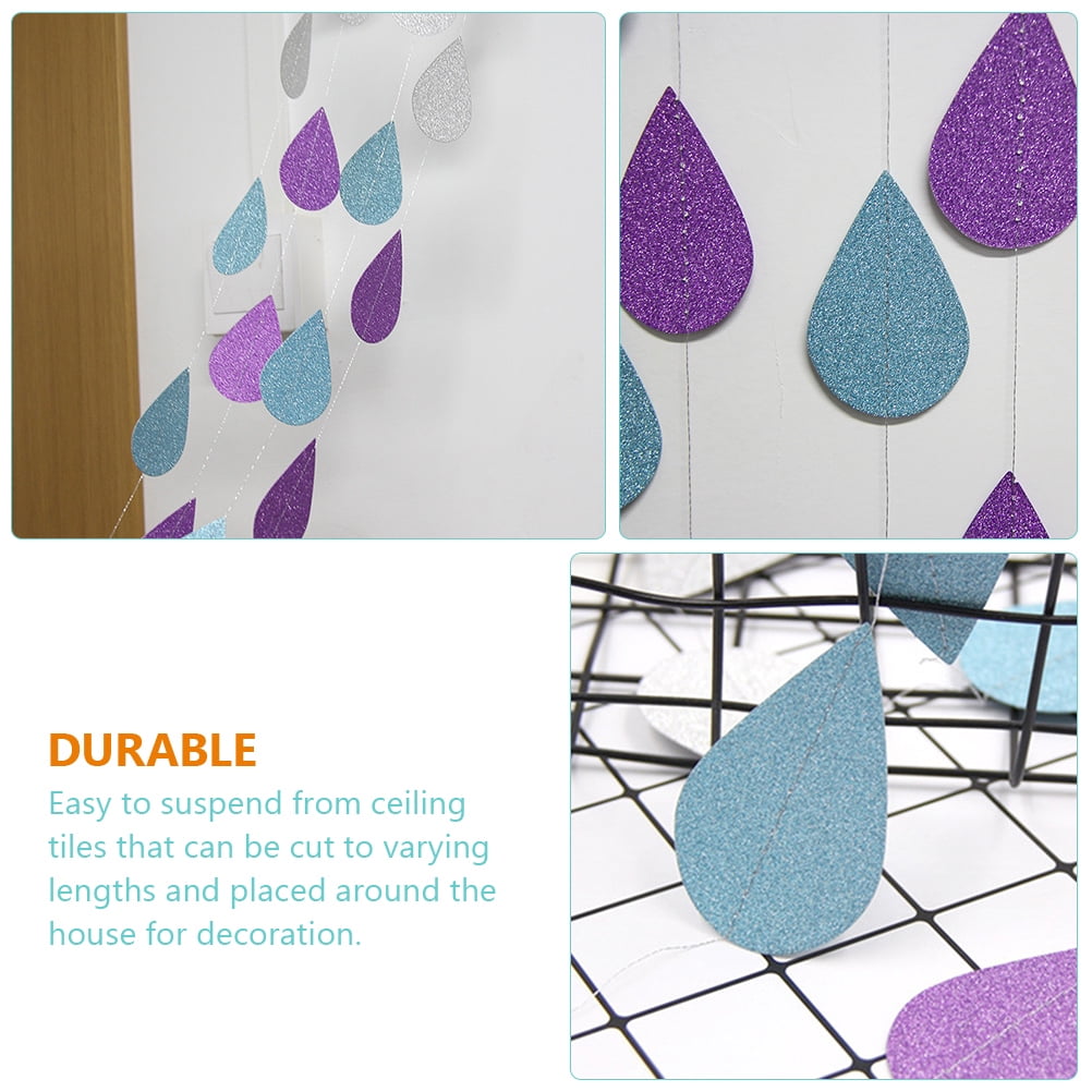 Frcolor 6 Strings of Raindrop Garland Decorations Hanging Raindrop ...
