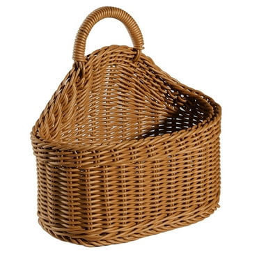 Homemaxs Wicker Picnic Basket, Rattan-Woven Storage Bag with Handles ...