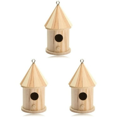 Navaris Pine Wood Small Bird Nesting Box - Suitable for Robin ...