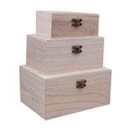 Unfinished Wood Treasure Chest Boxes for Weddings Crafts - Walmart.com