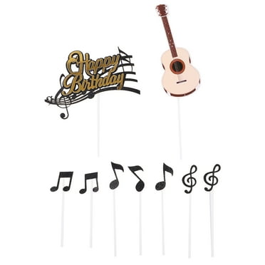 Music Notes Birthday Cake Topper 3PCS Musical Notes Acrylic Cupcake ...