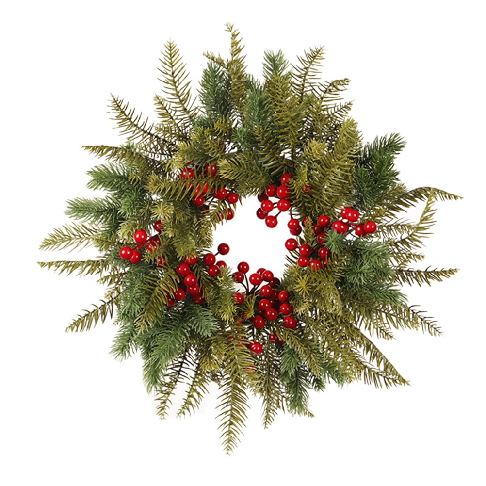Frcolor Outdoor Christmas Wreath, Xmas Artificial Garland, Winter Front ...