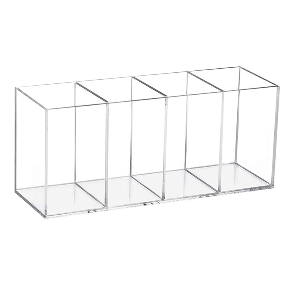 Frcolor Cup Holder Acrylic Brush Makeup Desk Pen Holder Compartment Cup ...