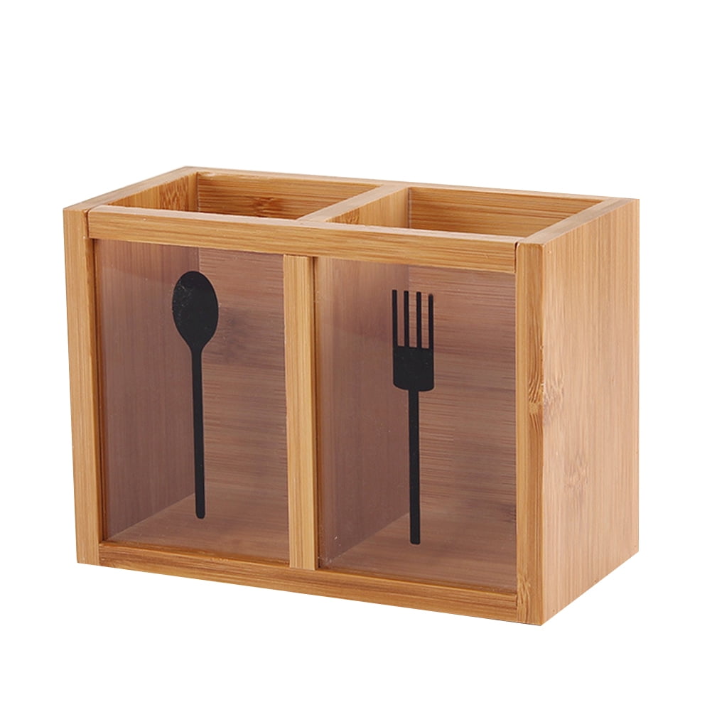 Homoyoyo Bamboo Utensil Holder Chocolate Kitchen Organizer Premium ...