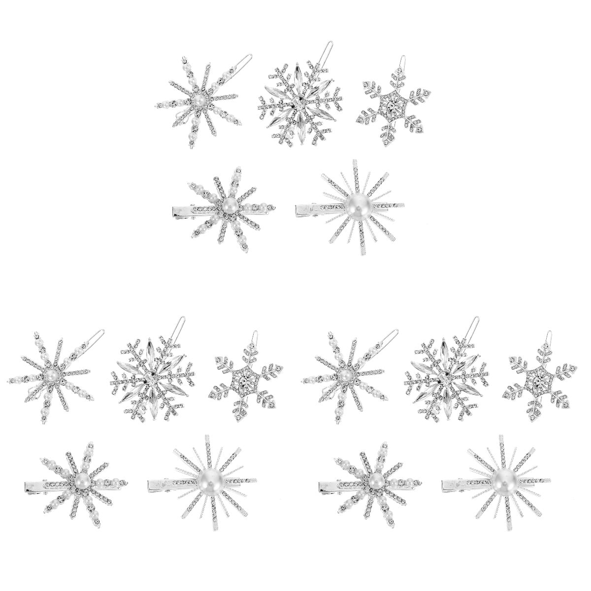 Frcolor Hair Snowflake Pins Clips Accessories Christmas Rhinestone ...