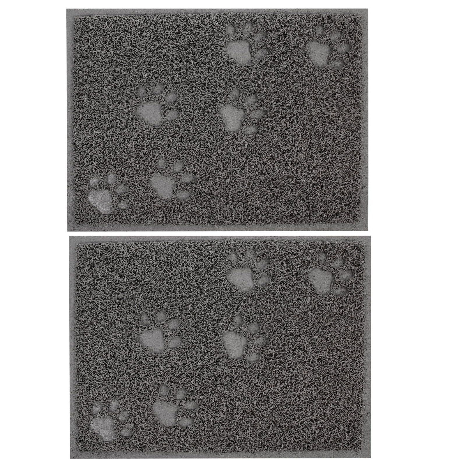 2Pcs Adorable Cat Litter Mat PVC Non-slip Pet Mat Grey for Pet Use ...