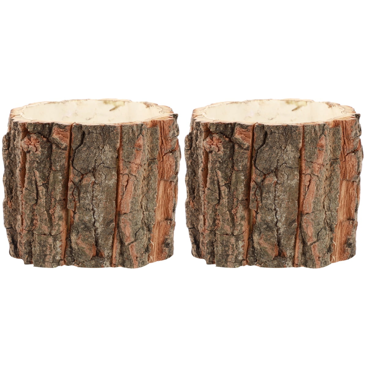 Frcolor Planter Flower Wooden Wood Bark Pot Bucket Vase Box Barrels ...