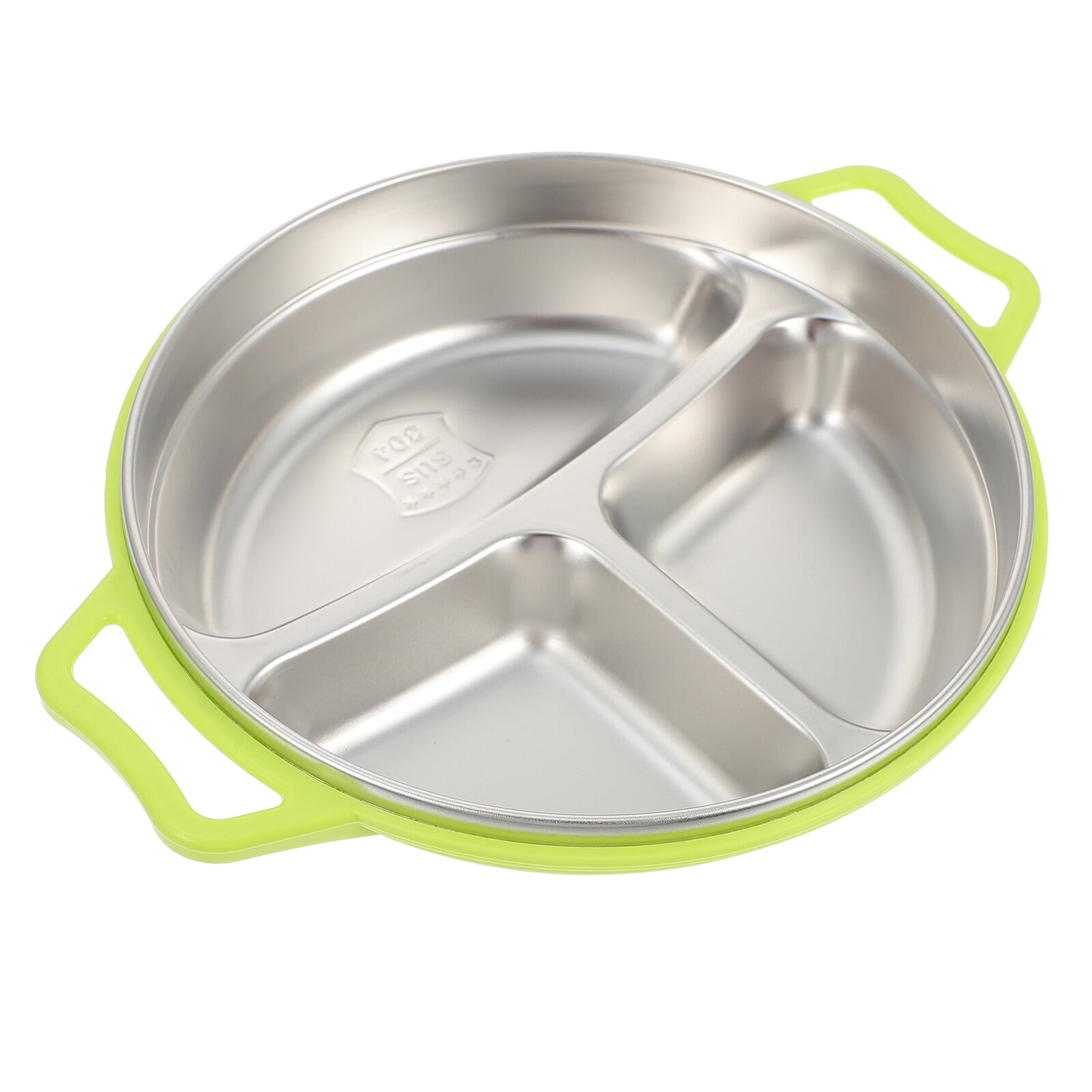 Frcolor Plate Food Baby Divided Bowl Stainless Steel Dinner Toddlers ...