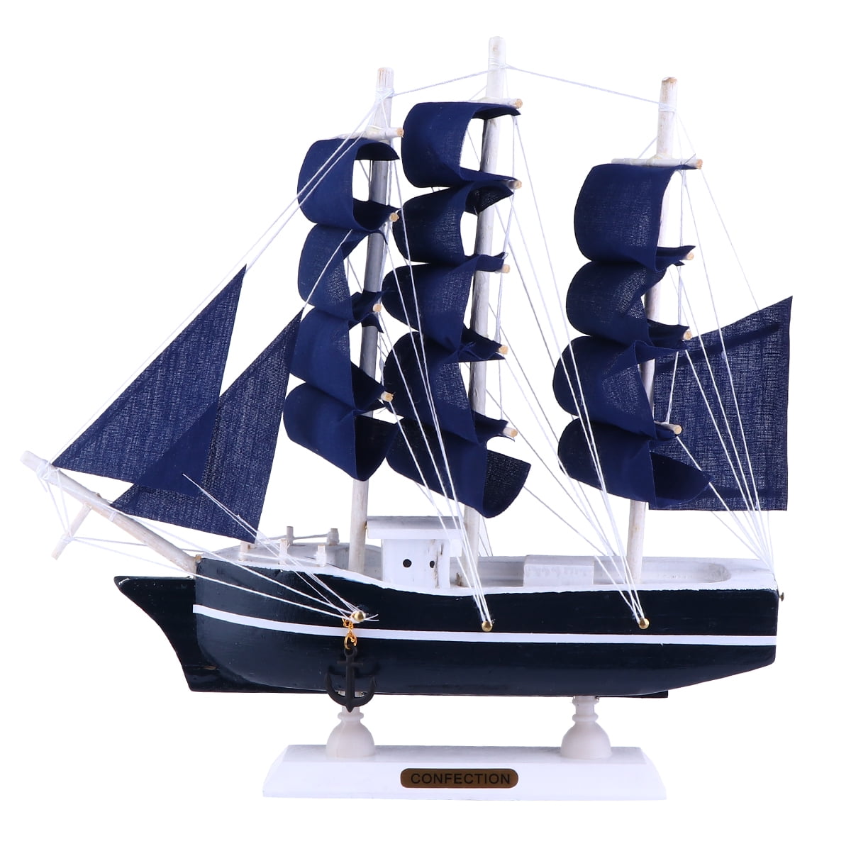 Frcolor Sailboat Model Ship Wooden Sailing Boat Nautical Decor Ornament ...