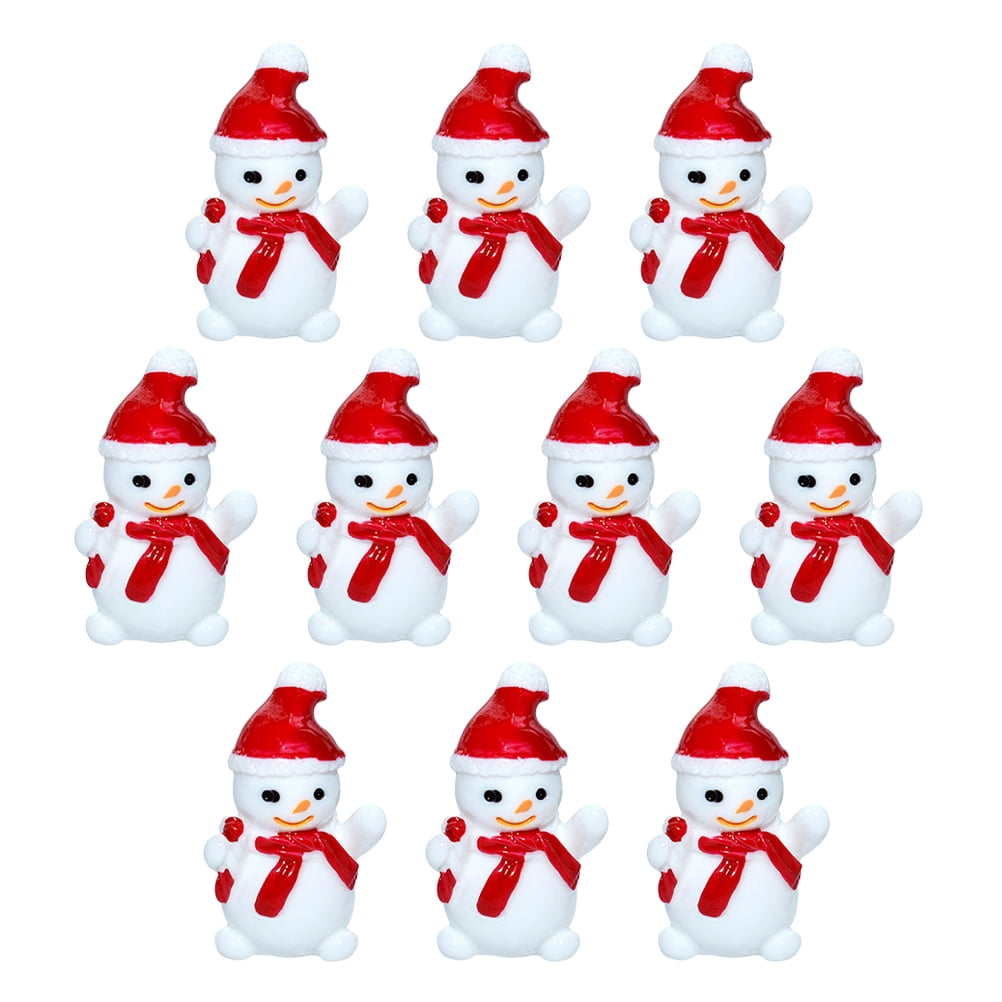 WRISTBIQUE 10pcs Classmates Gathering Mini Snowman Resin Ornaments ...