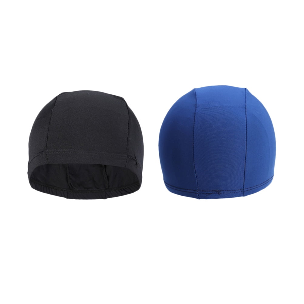 Frcolor Stretchable Polyester Swim Caps, Comfortable Fit, Black ...