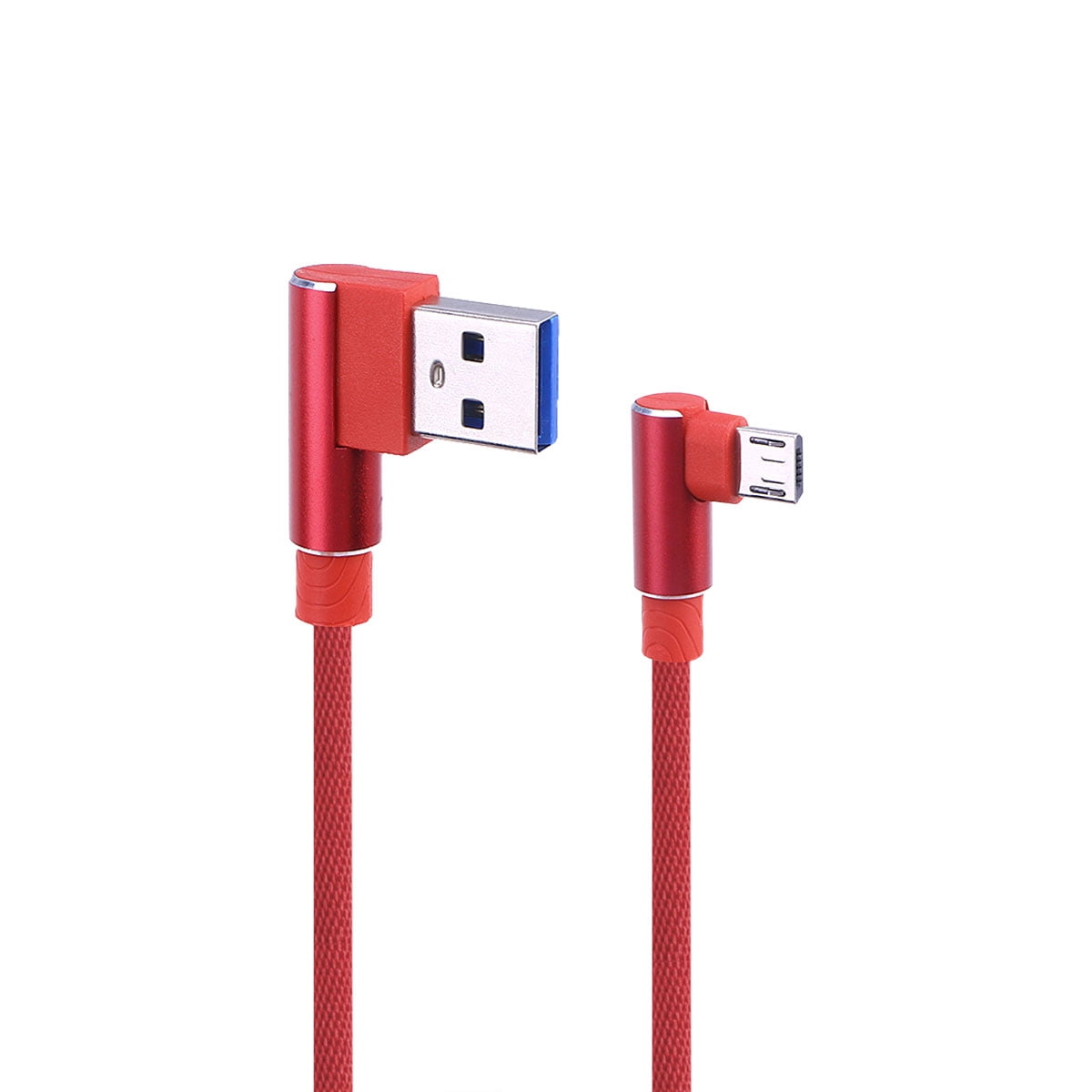 1M Right Angle Type C Cable Braided USB 2.4A to 90 Degree Data Charger ...