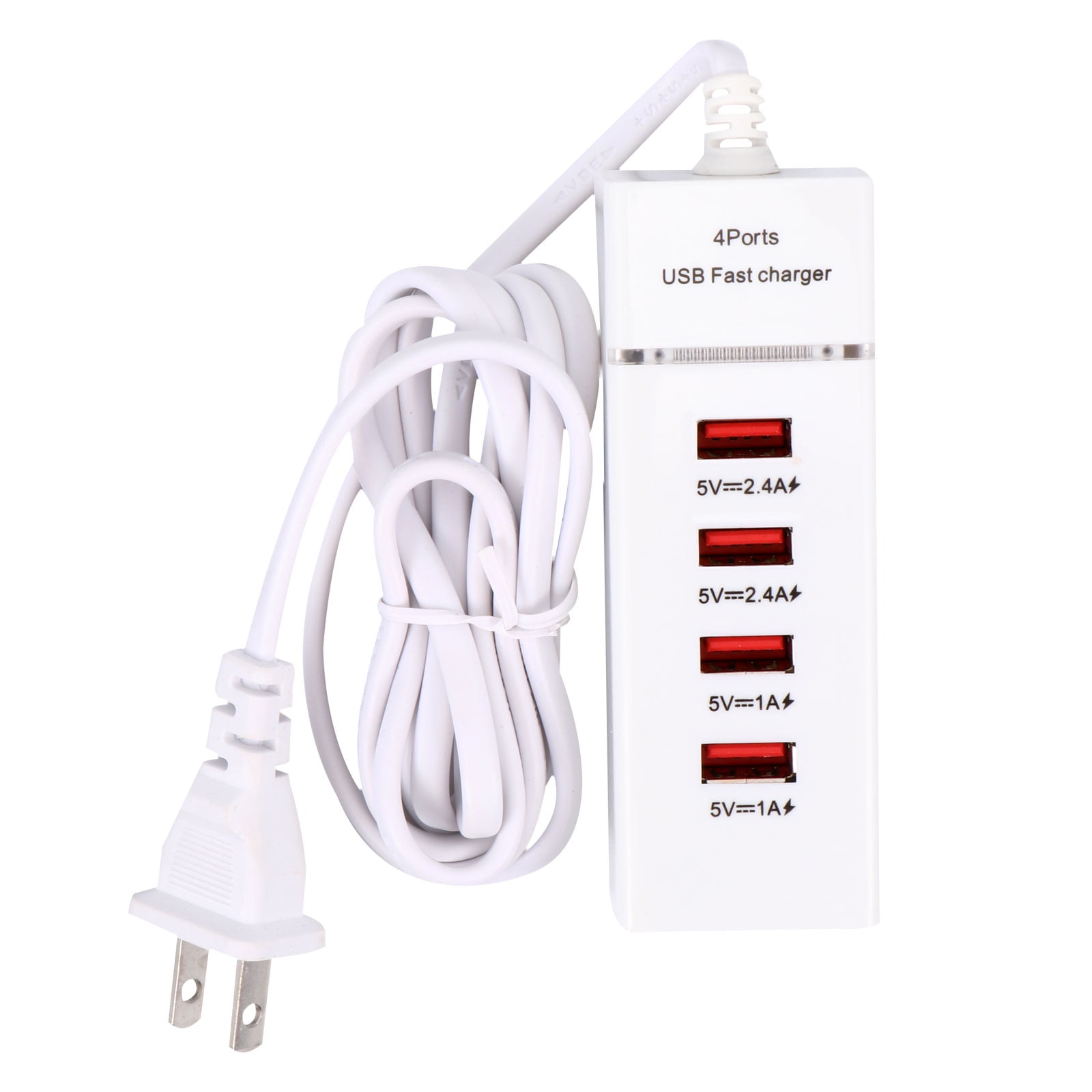 FRCOLOR Portable with 4 USB Ports for Charging White PVC Desktop ...