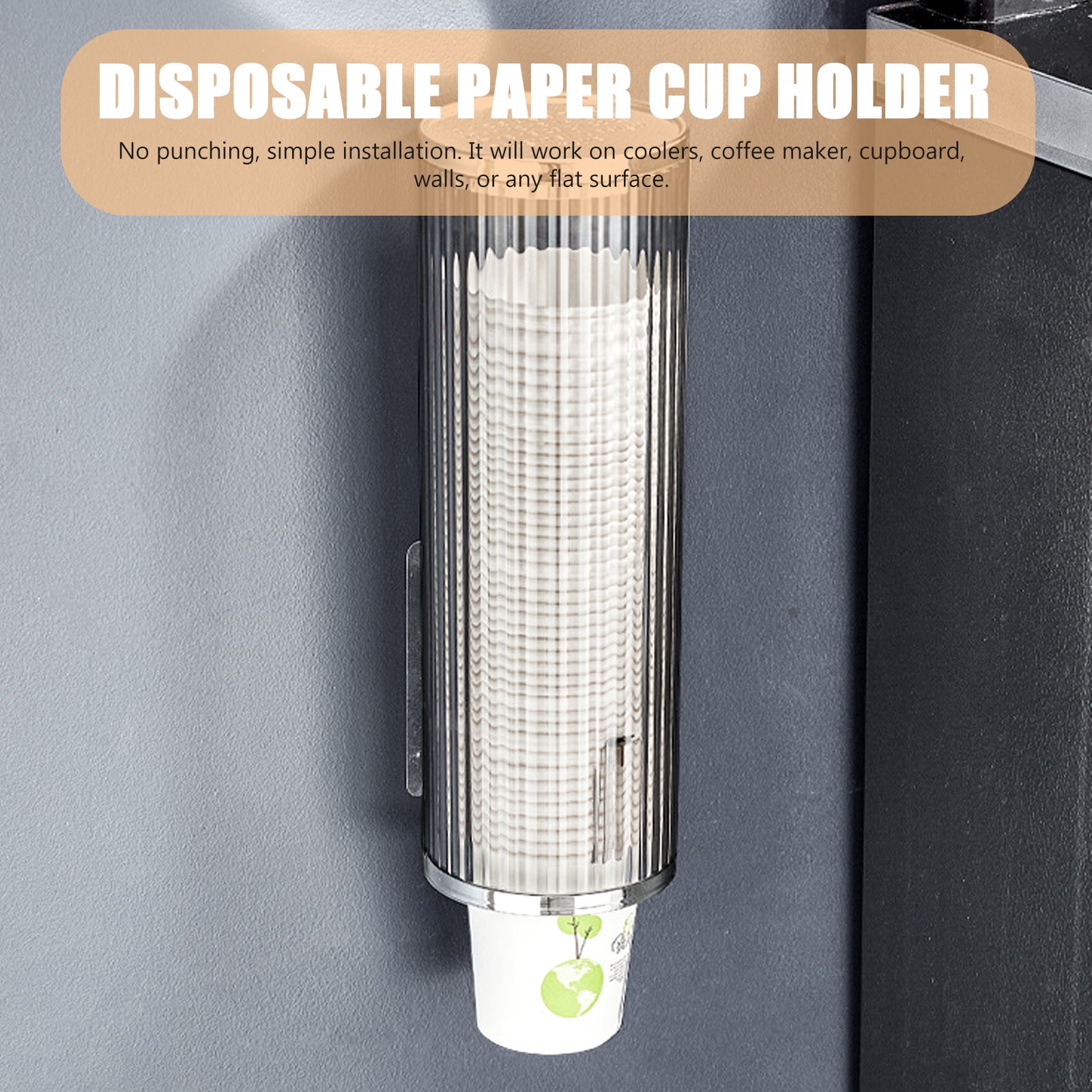 Wall Mounted Disposable Cup Dispenser Punch Free Container - Walmart.com