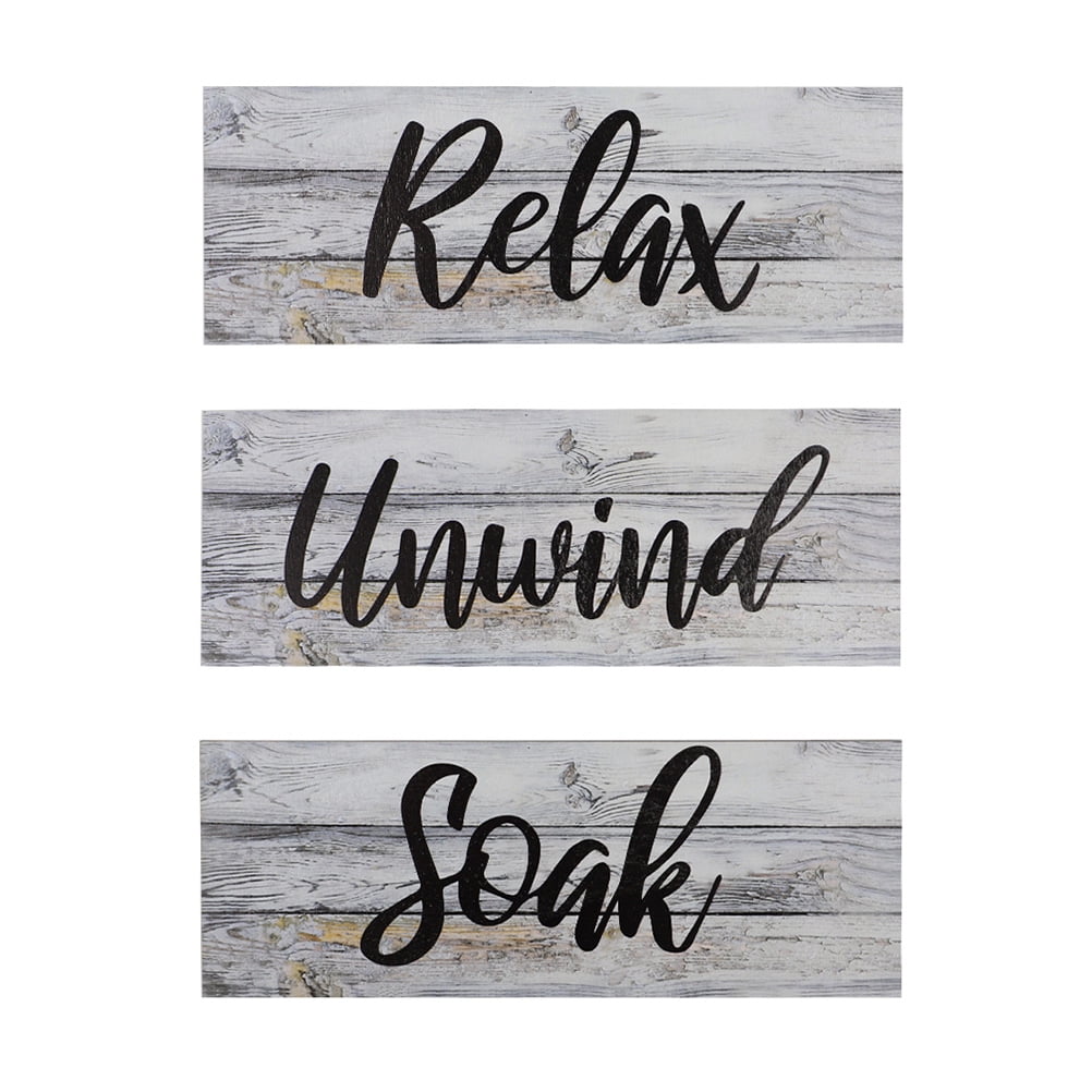 Frcolor Wall Sign Bathroom Decor Relax Signs Farmhouse Unwind Soak Art ...