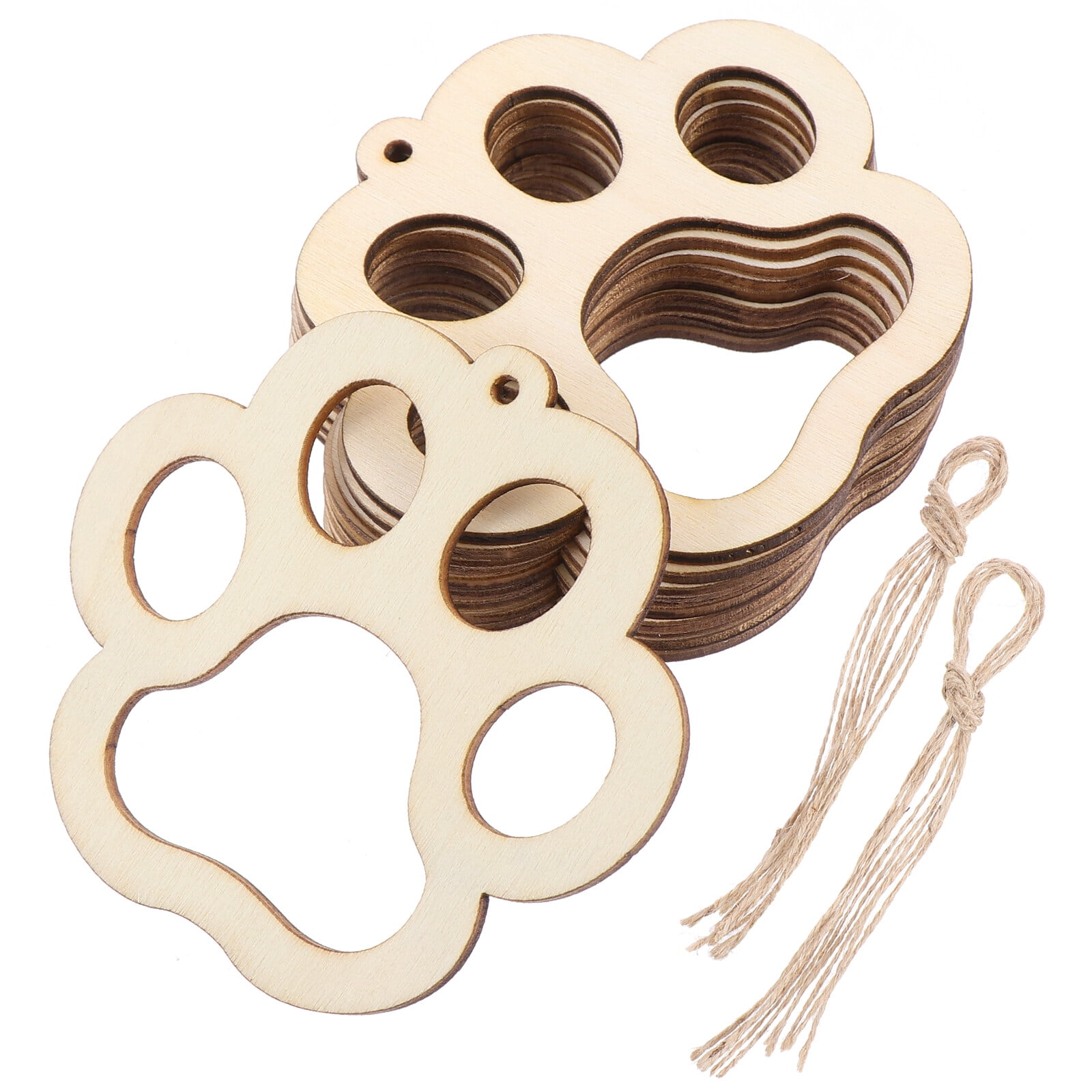 Frcolor Wooden Wood Unfinished Woods Cutouts Disc Cutout Dog Slices ...