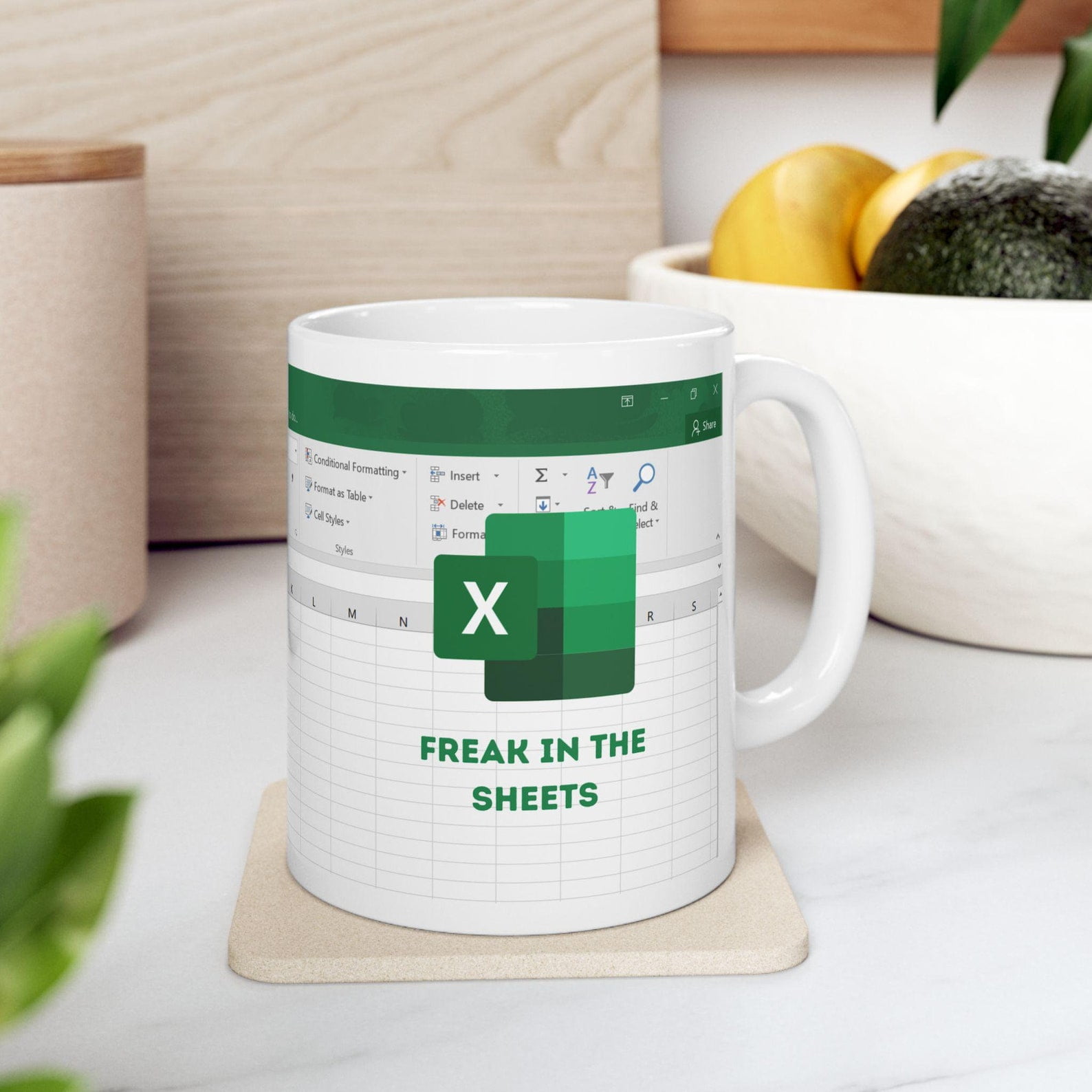 Freak In The Sheet Excel Spreadsheet Ceramic Mug, Excel Mug Shortcut ...