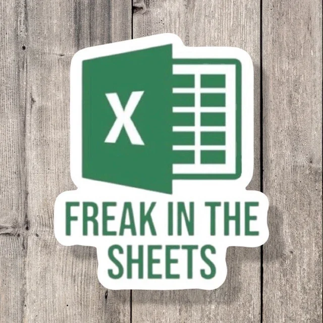 Freak In The Sheets Excel Vinyl Laptop Water Bottle Sticker Decalkindle ...