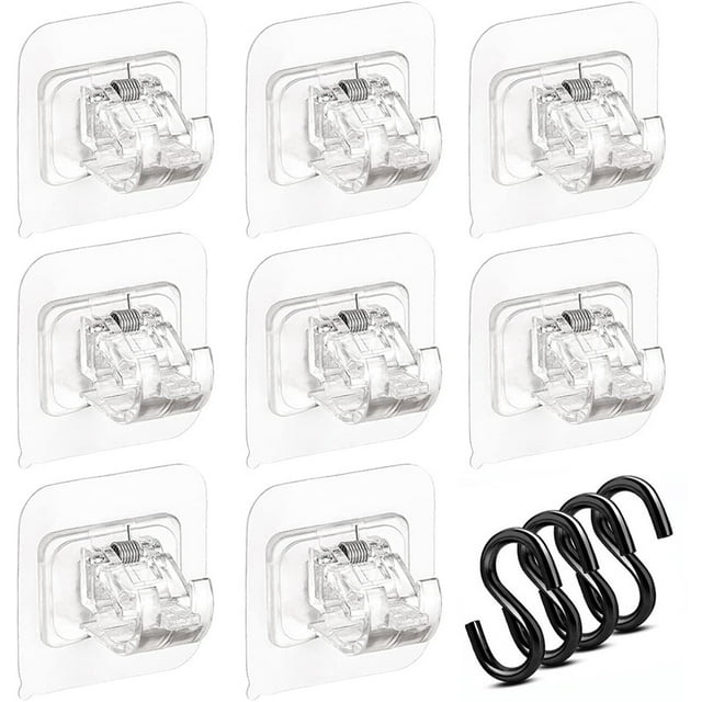Freaki 8PCS Self Adhesive Curtain Rod Brackets, No Drill Closet Rod ...