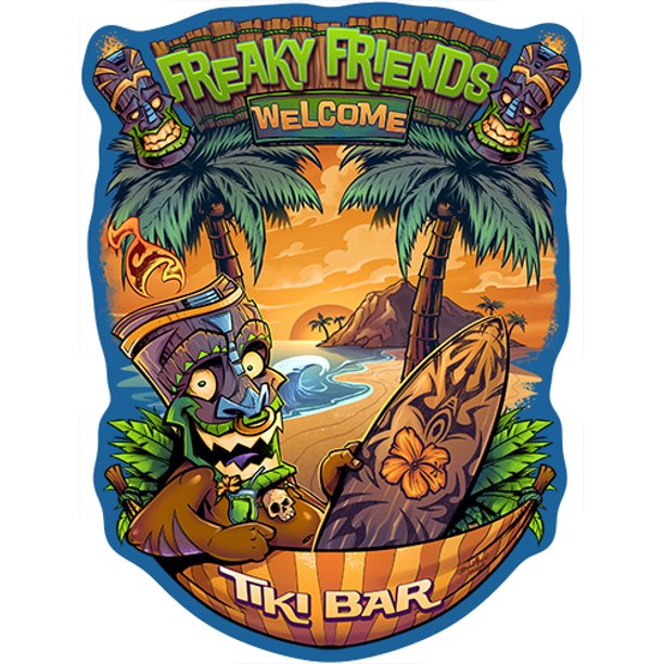 Freaky Friends Tiki Bar [3 Pack] of Vinyl Decal Stickers | 5" | Indoor ...