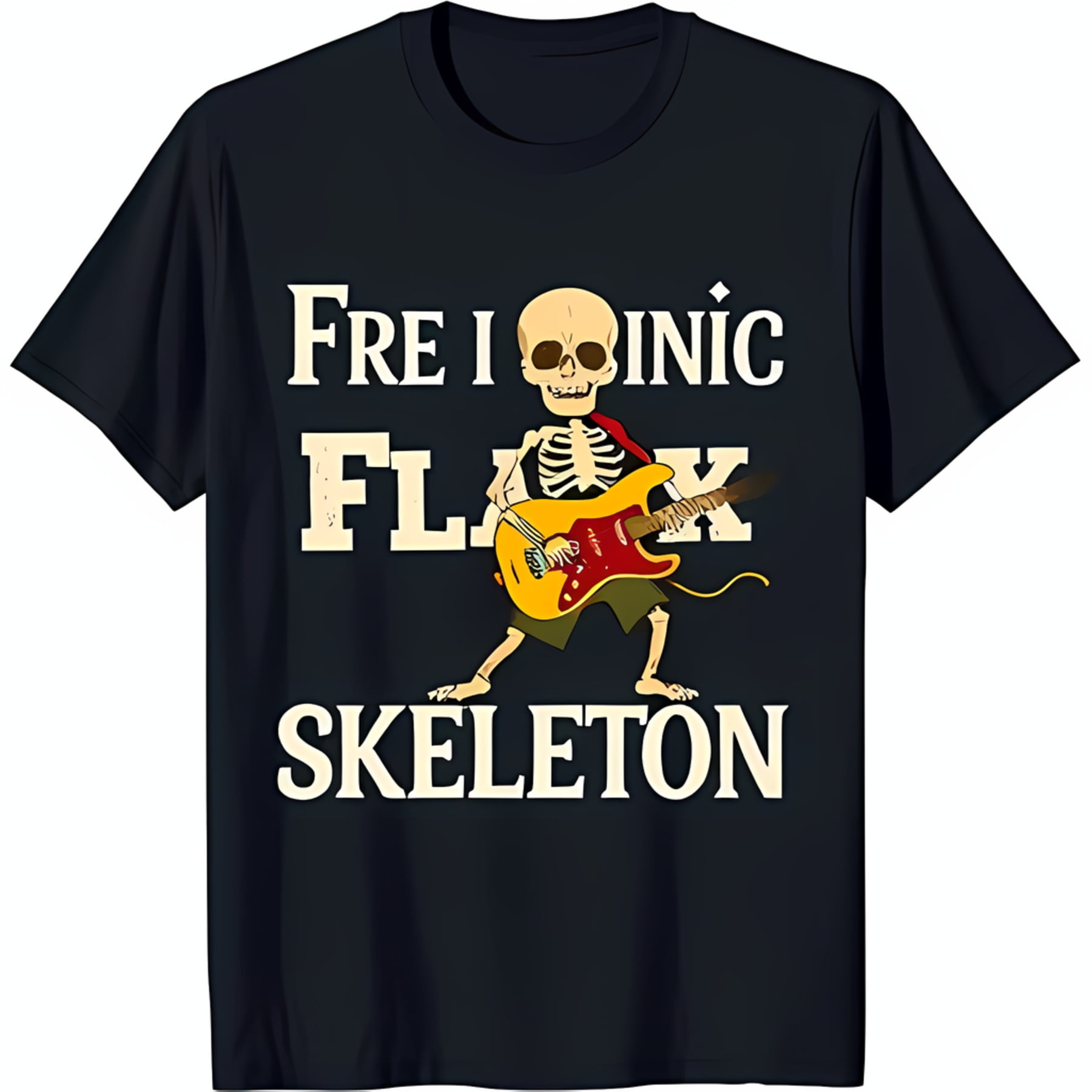Freaky Iconic Skeleton T-Shirt Black Tee with Design - Walmart.com