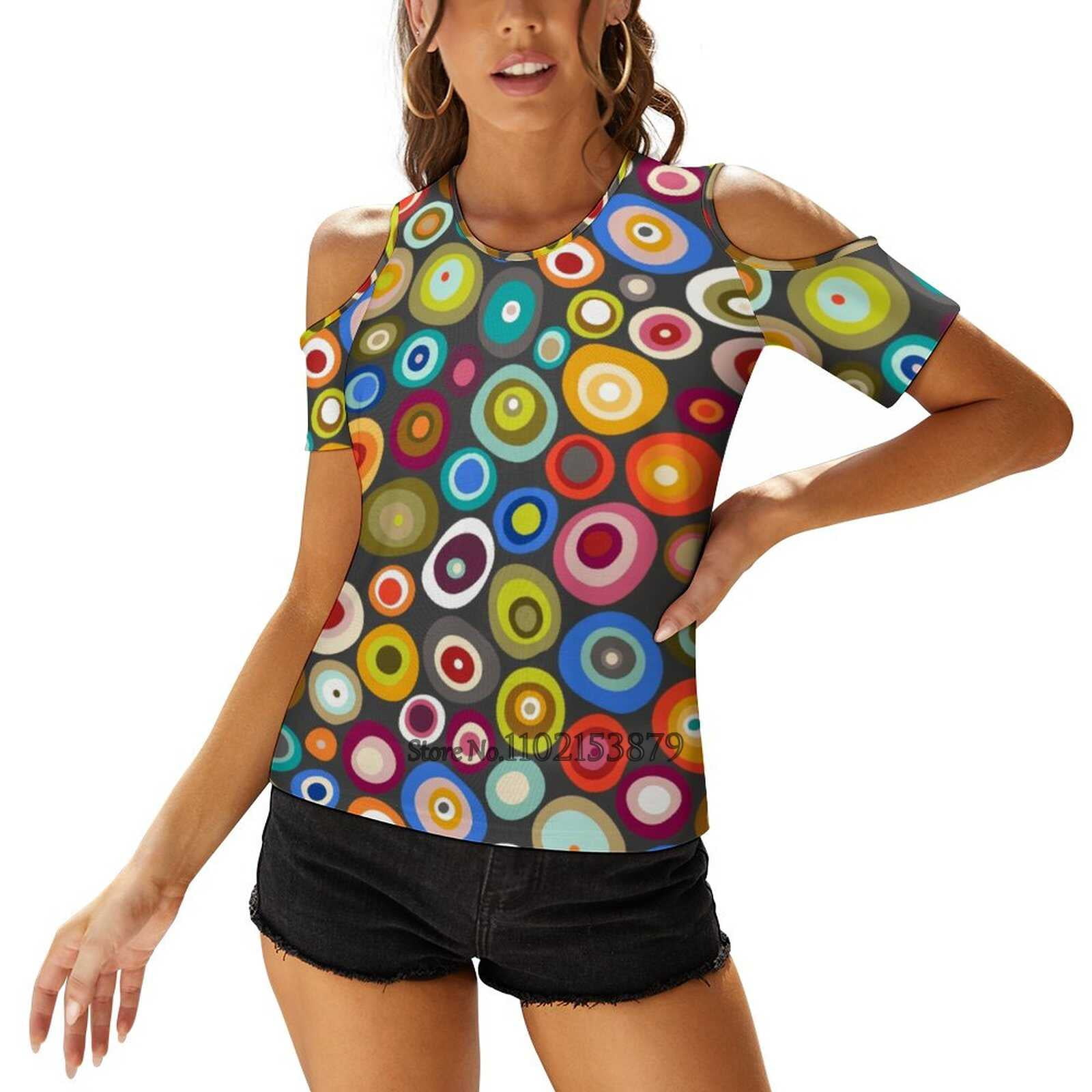 Freckle Spot Lead Women'S T-Shirt Casual Short Sleeved Tops V-Neck ...