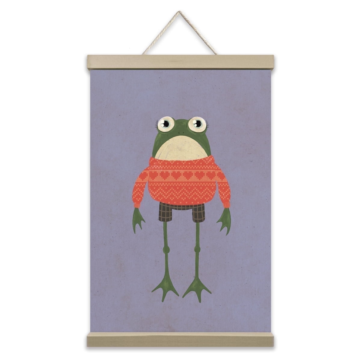 Freckled Face Frog Wall Art Decor – Ugly Sweater Canvas Print, Kids ...
