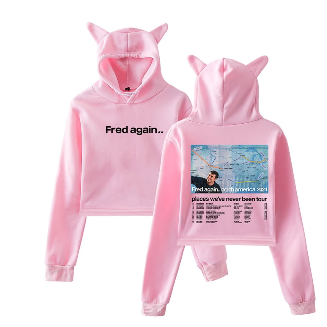 Fred Again Places We've Never Been Tour 2024 Short Hoodie Fashion Cat ...