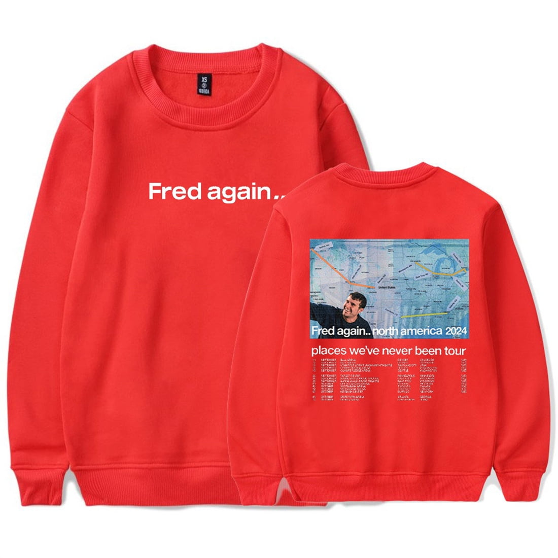 Fred Again Places We've Never Been Tour 2024 Sweatshirt Hip Hop ...