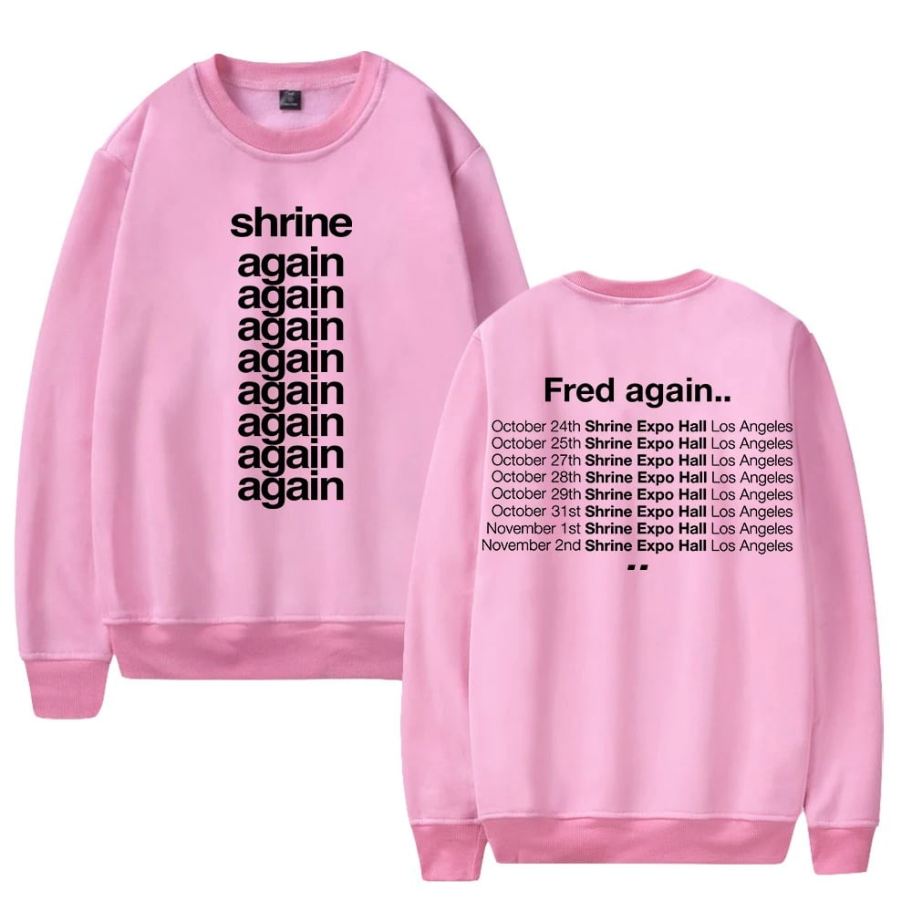Fred Again Shrine Again Merch 2024 Tour Crewneck Long Sleeve Streetwear Women Men Sweatshirt Hip ...