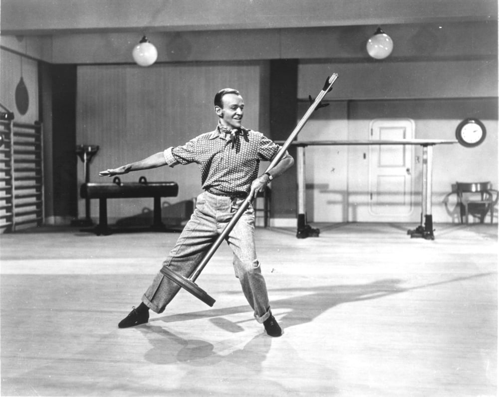 Fred Astaire Dancing with Broom in Black and White Photo Print (24 x 30 ...