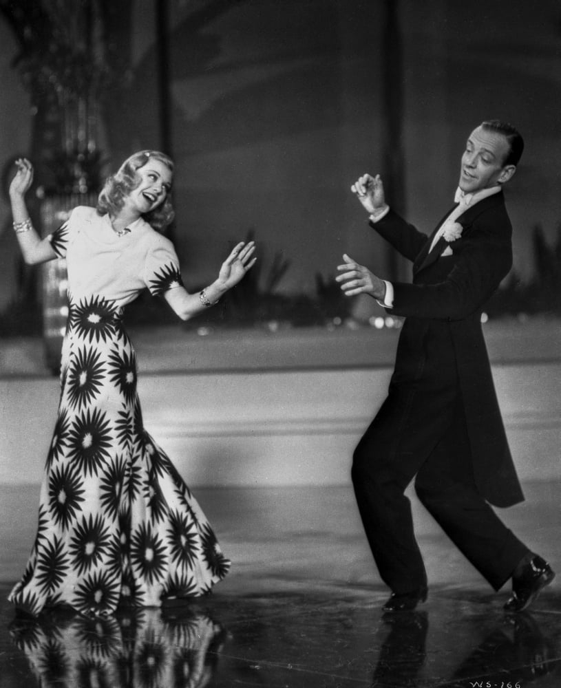 Fred Astaire and Ginger Rogers Ballroom Dancing and smiling to Each ...