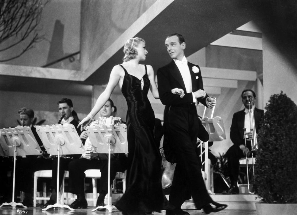 Fred Astaire and Ginger Rogers Walking in Front of Orchestra Photo ...