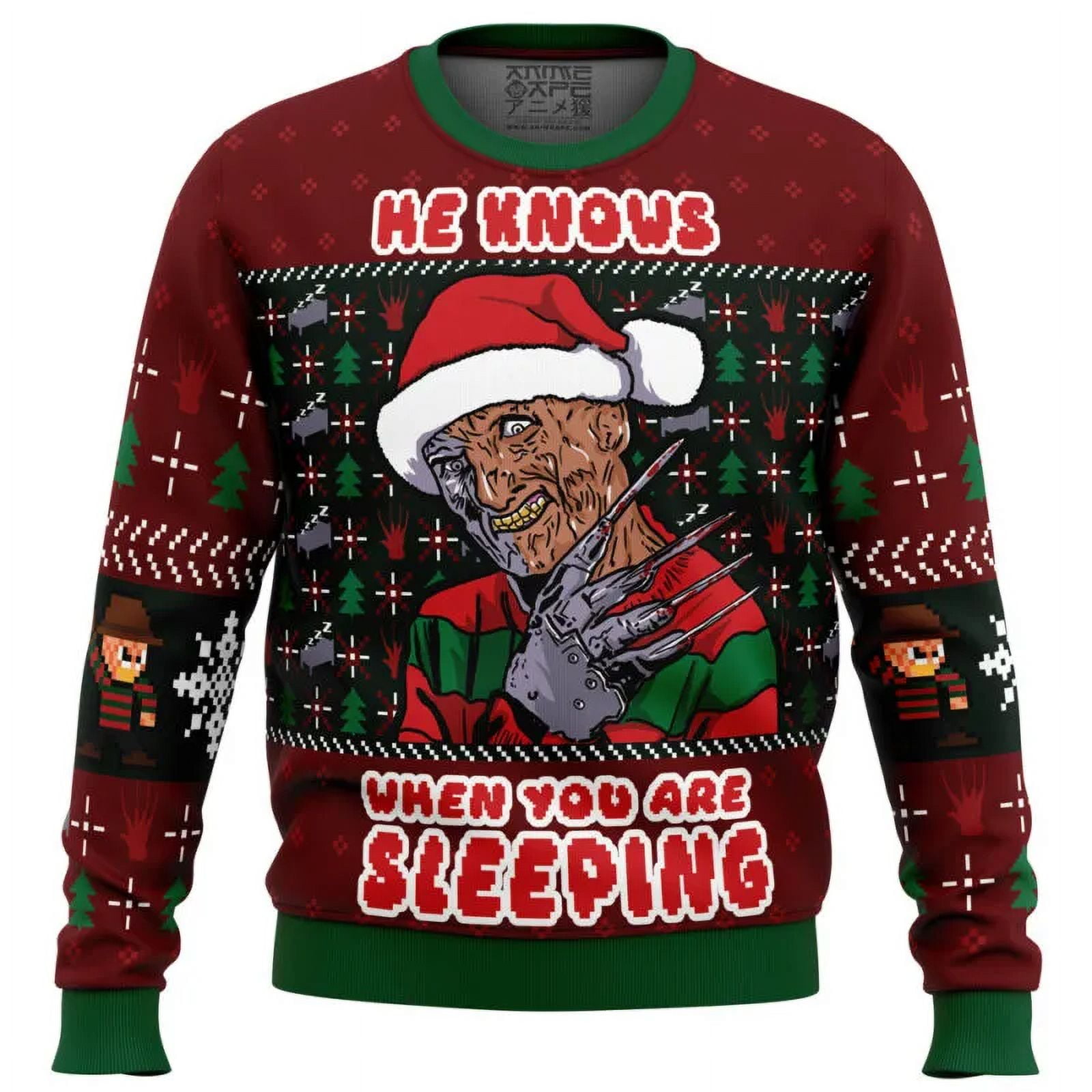 Fred Claws Christmas Freddy Krueger Ugly Christmas Sweater - Walmart.com