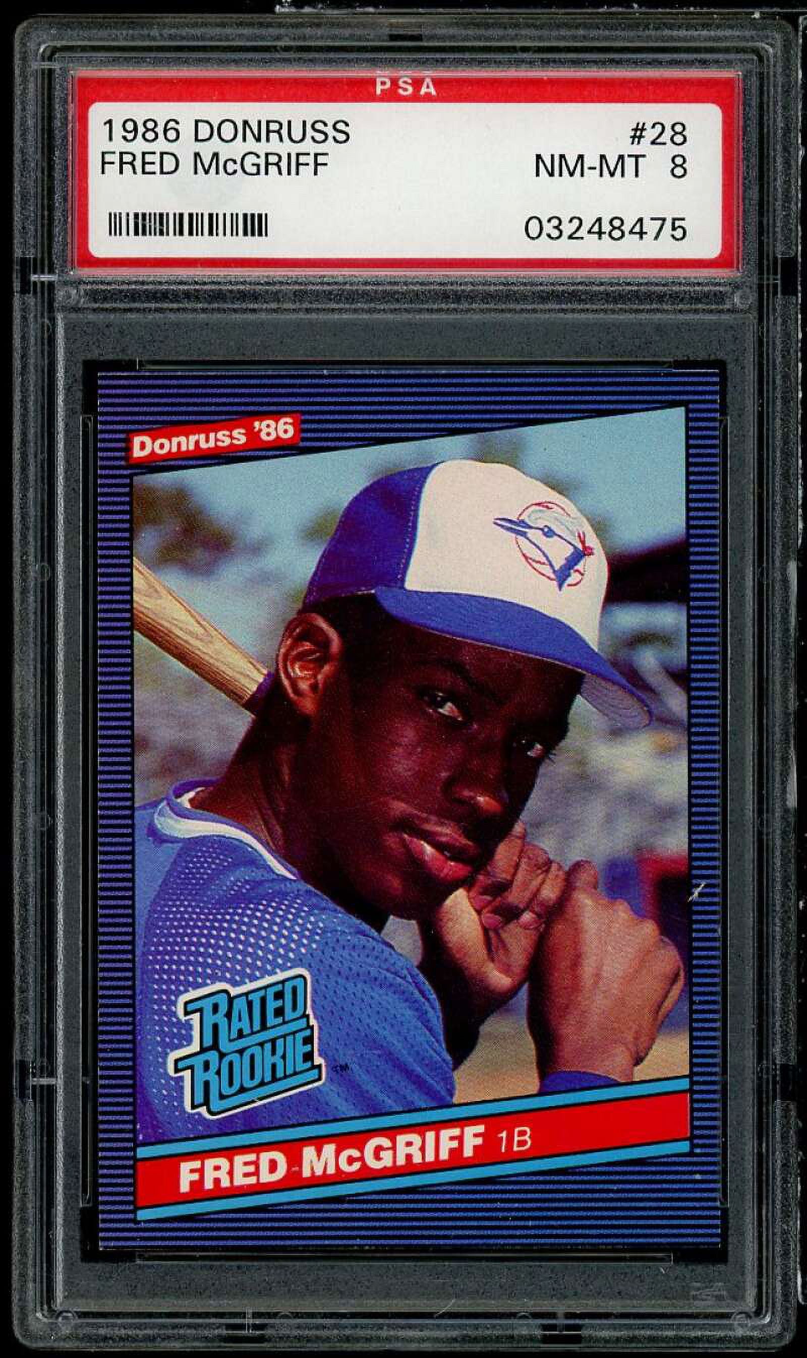 Fred McGriff Rookie Card 1986 Donruss #28 PSA 8 - Walmart.com