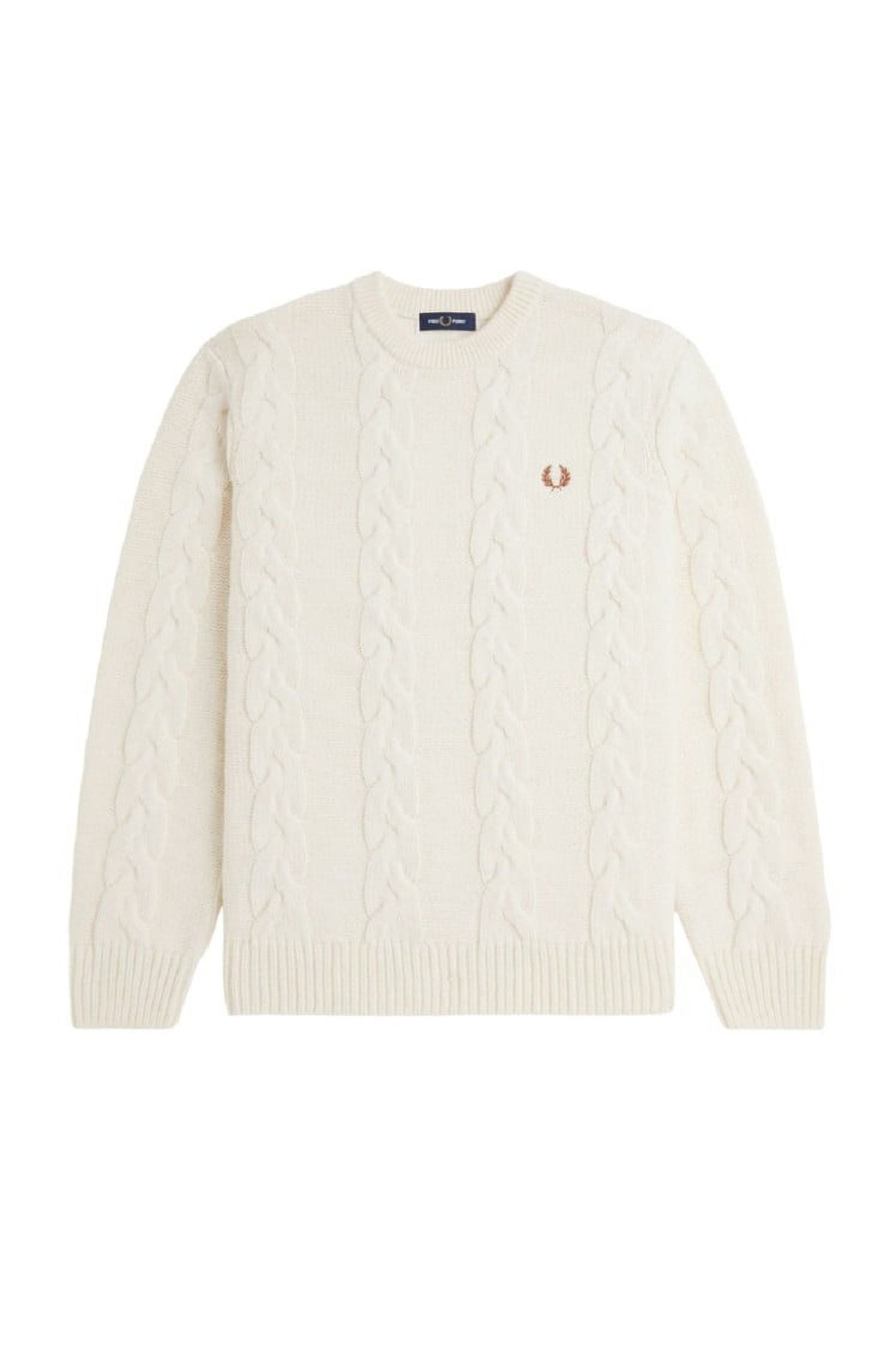 Fred Perry Cream Classic Cable Knit Sweater (Men's) - Walmart.com