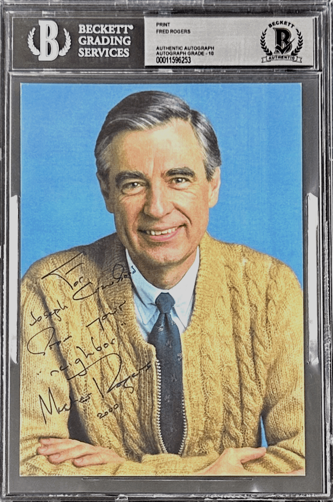 Fred Rogers Signed Print Beckett 11596253 Auto 10 Mister Rogers ...