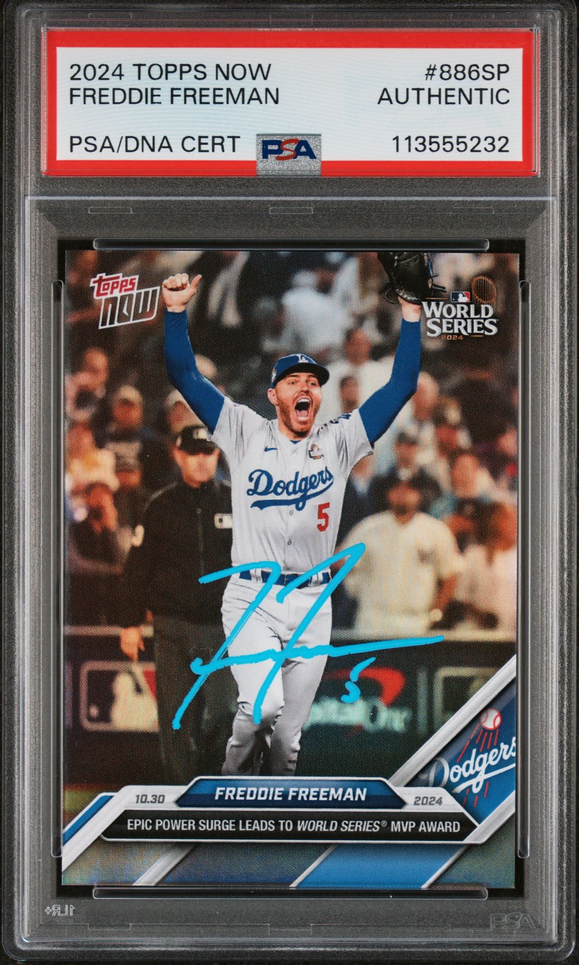 Freddie Freeman 2024 Topps Now World Series MVP Card #886SP Auto ...