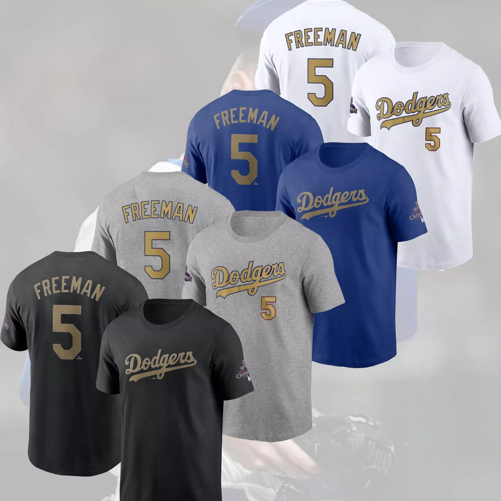 Freddie Freeman #5 Los Angeles D.odgers 2025 Gold Collection Name ...