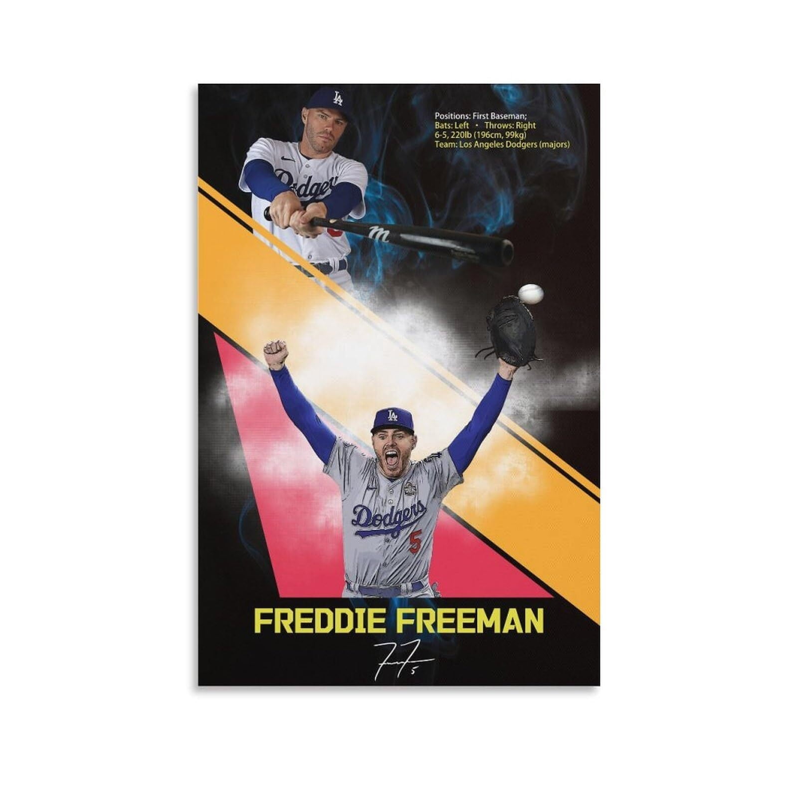 Freddie Freeman American Baseball Players Sports Celebrity Canvas Wall ...