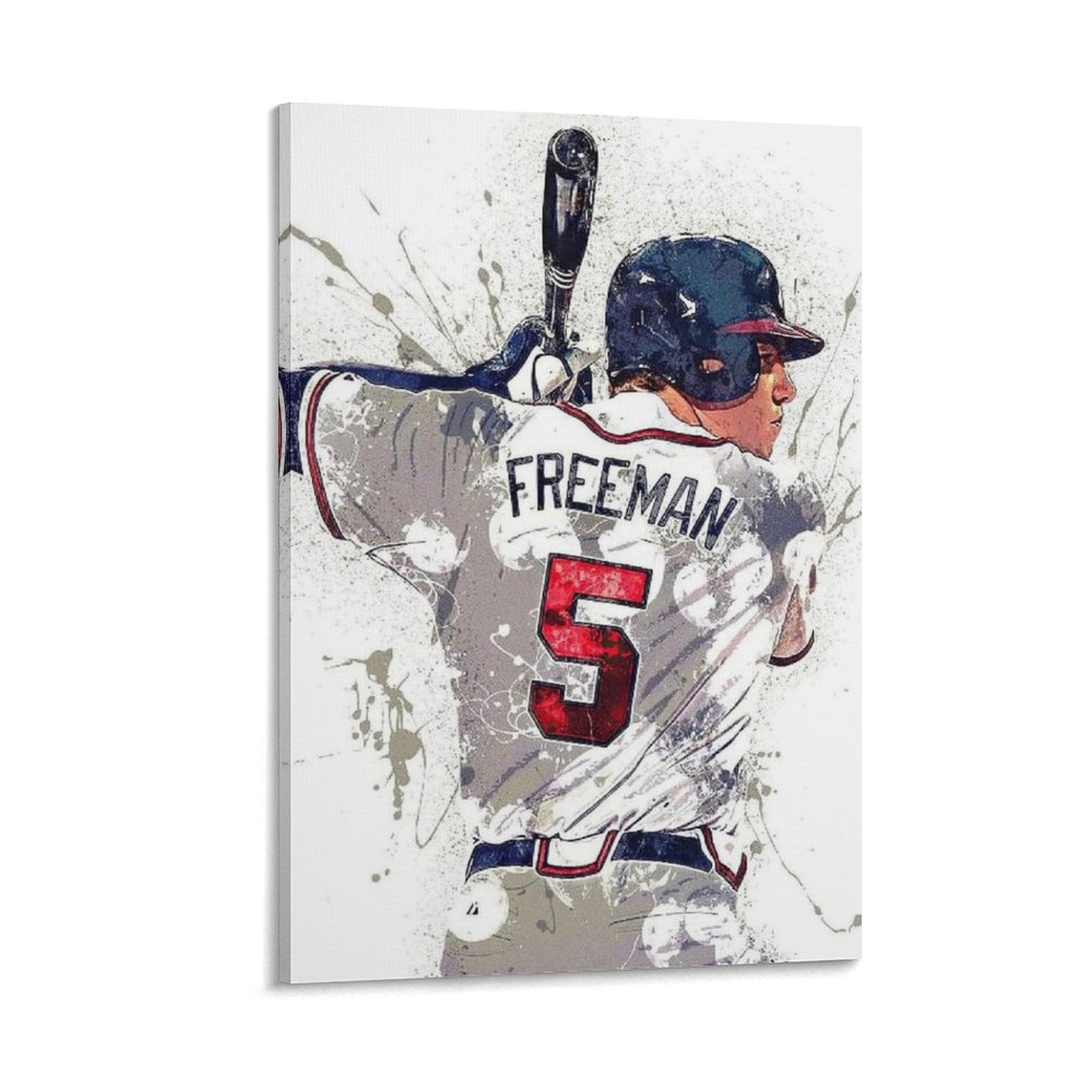 Freddie Freeman Poster Baseball Portrait Art Canvas Bedroom Wall Decor ...
