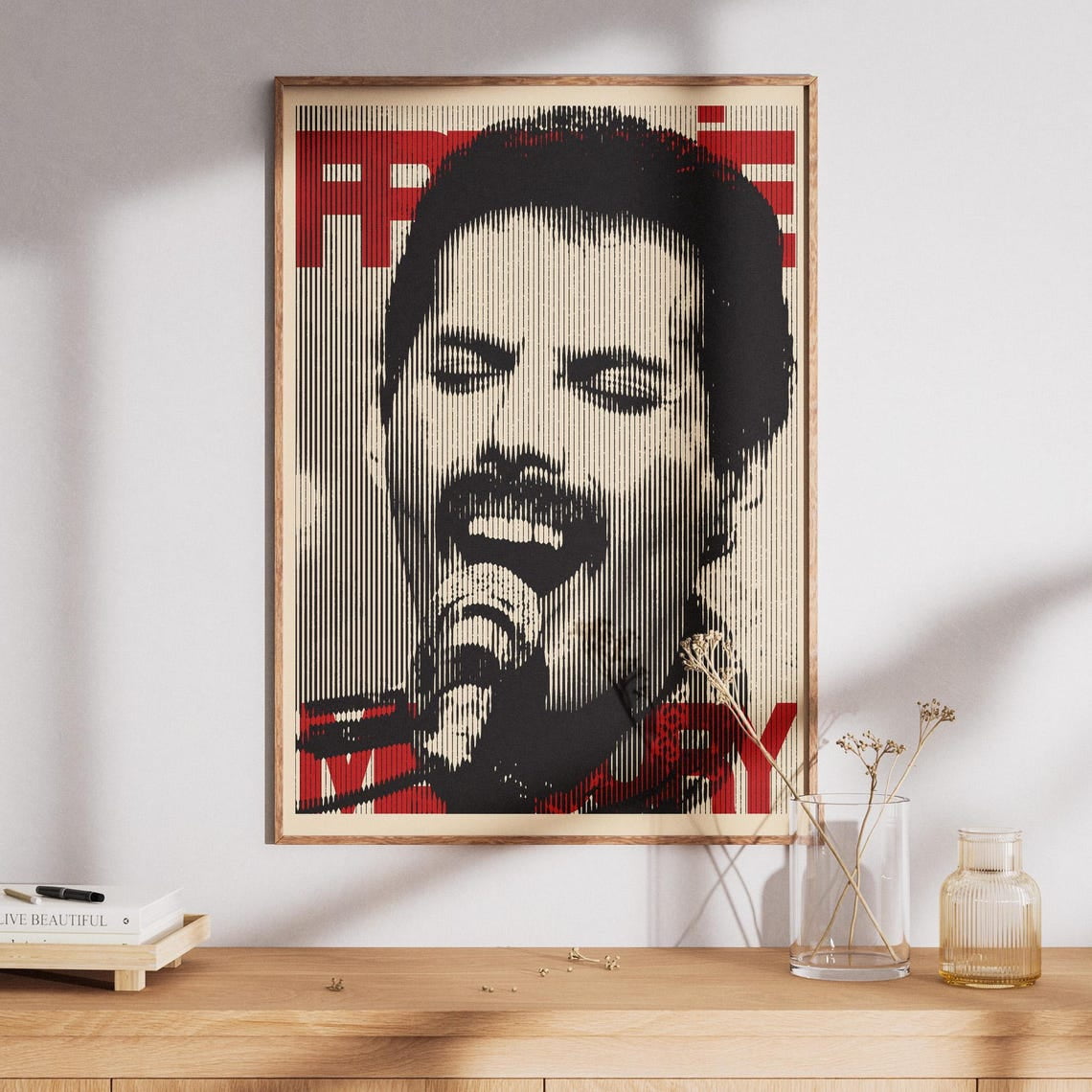 Freddie Mercury, Iconic Music Legend Wall Art, Queen Rock Singer Print ...