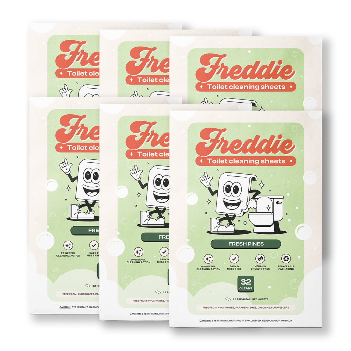 Freddie Toilet Cleaner Sheets - Fresh Pines Scent - Plastic Jug-Free ...