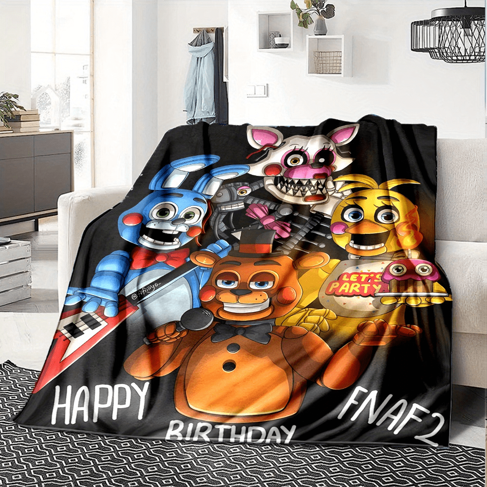 Freddy Bear Flannel Blanket - Soft All-Season Throw with Cute Character ...