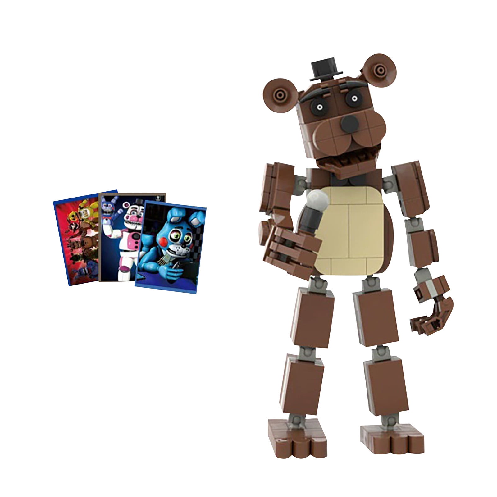 Freddy Fazbear 7.4" Articulated Block Action Figures, FNAF Building ...