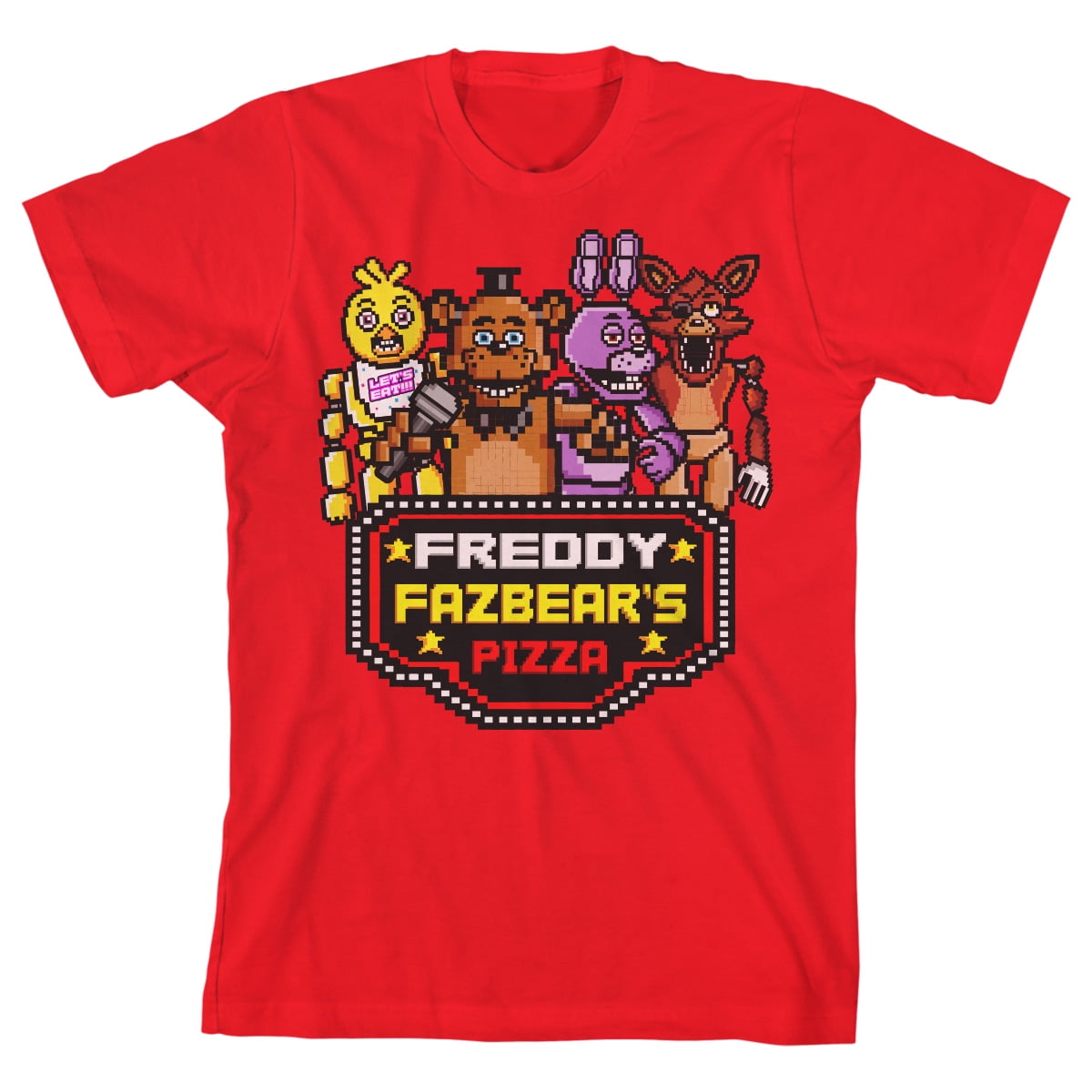 Official Freddy Fazbear Red Short Sleeve Shirt-Large, 100% Cotton, Five ...