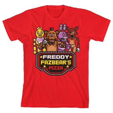 FNAF Film Style Group T-Shirt, Creepy Animatronics Chica Bonnie Freddy ...