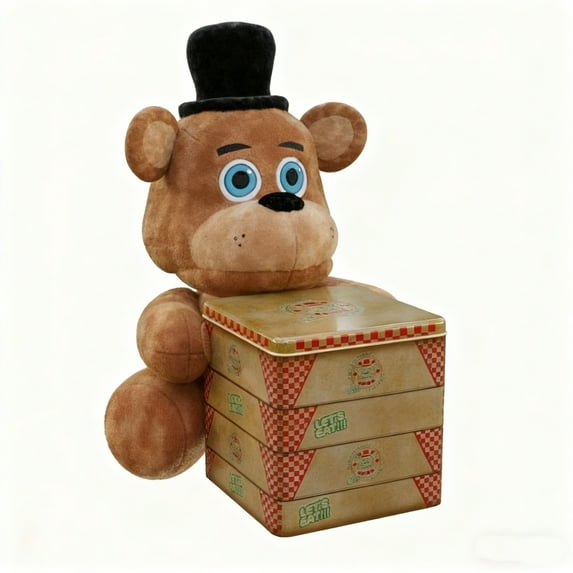 Freddy Fazbear Popcorn Bucket with LET'S EAT Pizza Box Design - Plush ...