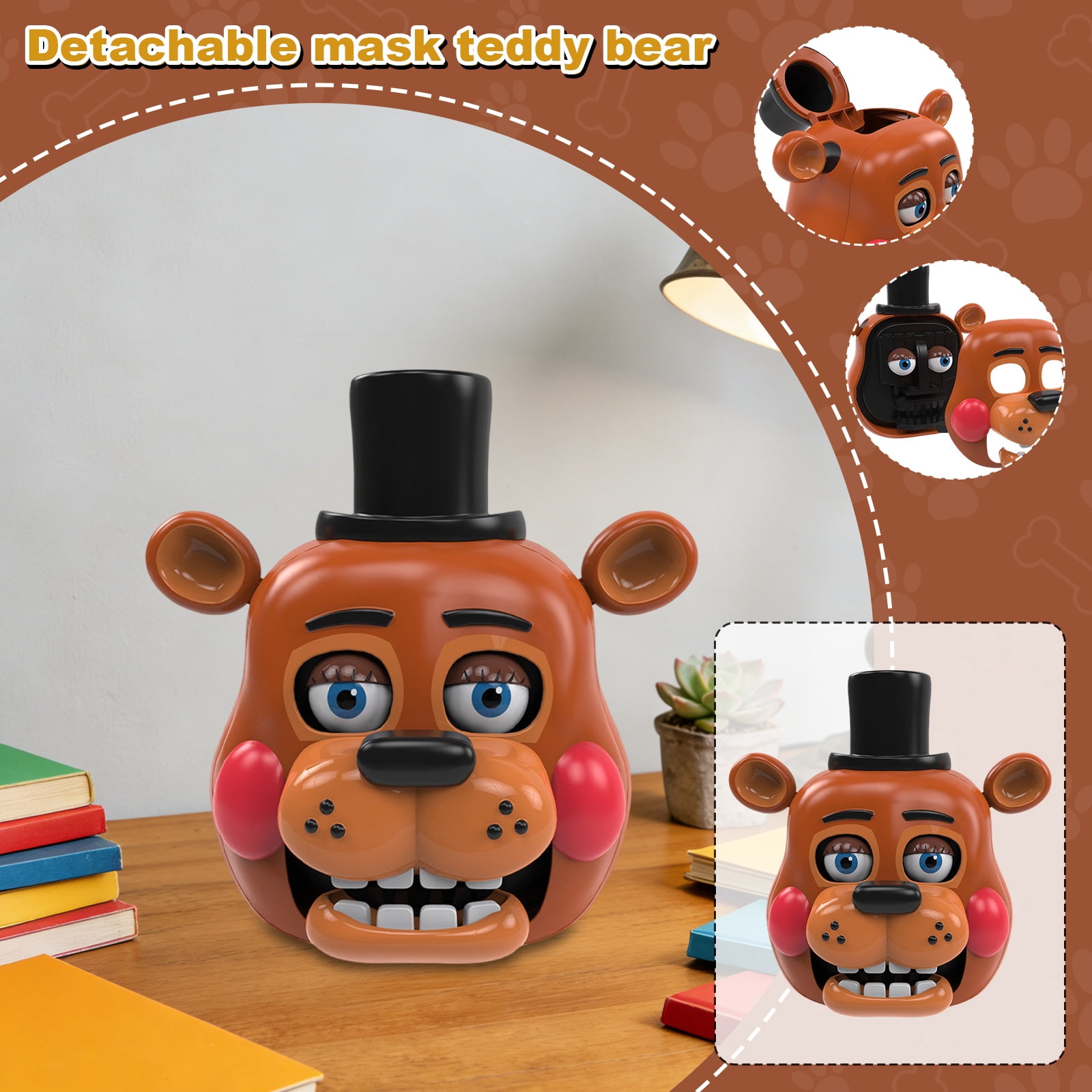 Freddy Fazbear Removable Mask Game Popcorn Buckets, 130oz Large Five ...